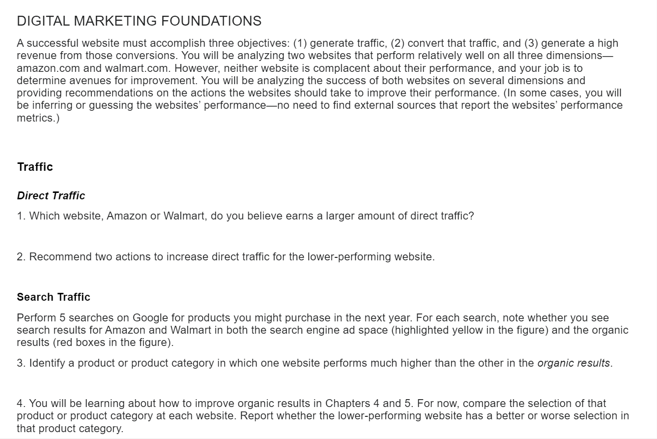 Solved DIGITAL MARKETING FOUNDATIONSA successful website | Chegg.com