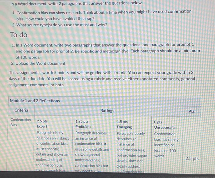 In a Word document, write 2 paragraphs that answer | Chegg.com