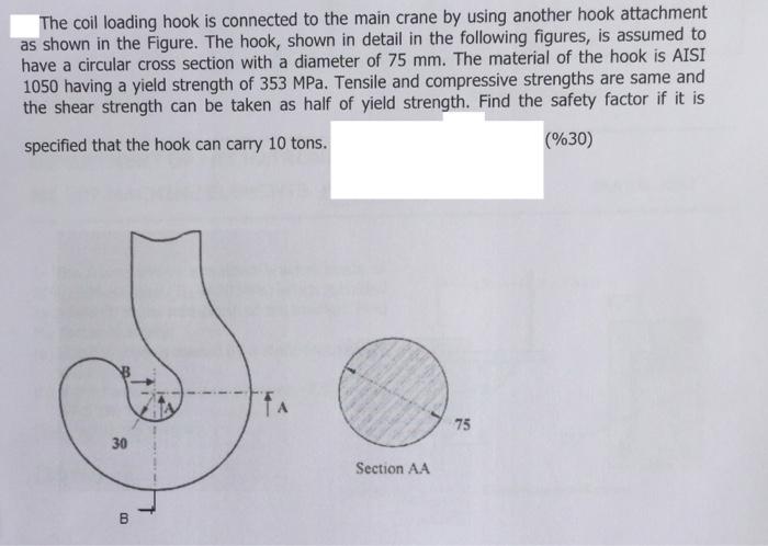 Solved The coil loading hook is connected to the main crane | Chegg.com
