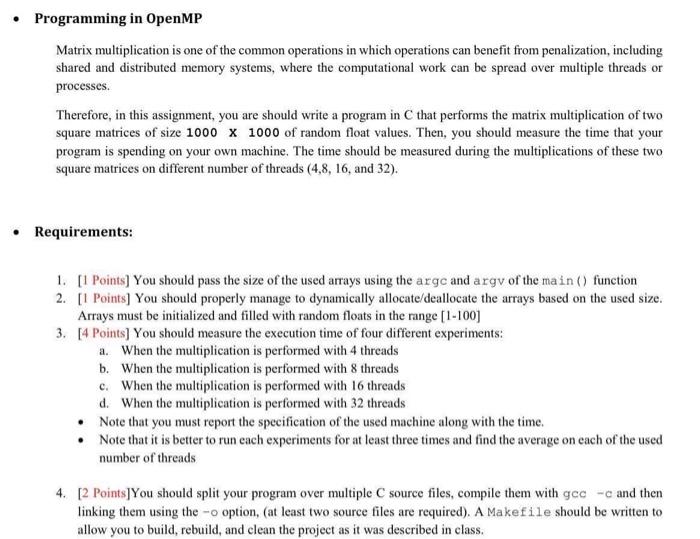 Solved • Programming In Openmp Matrix Multiplication Is One 