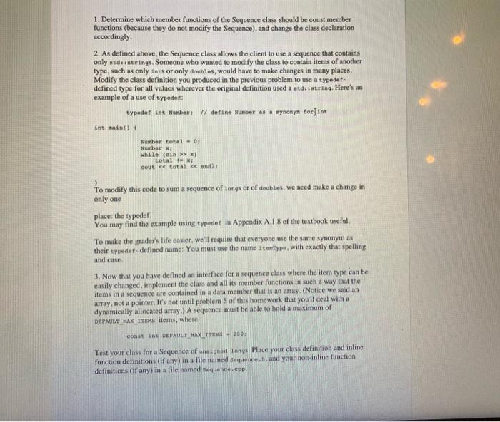 Solved Sequence of strings (an abstract data type) | Chegg.com