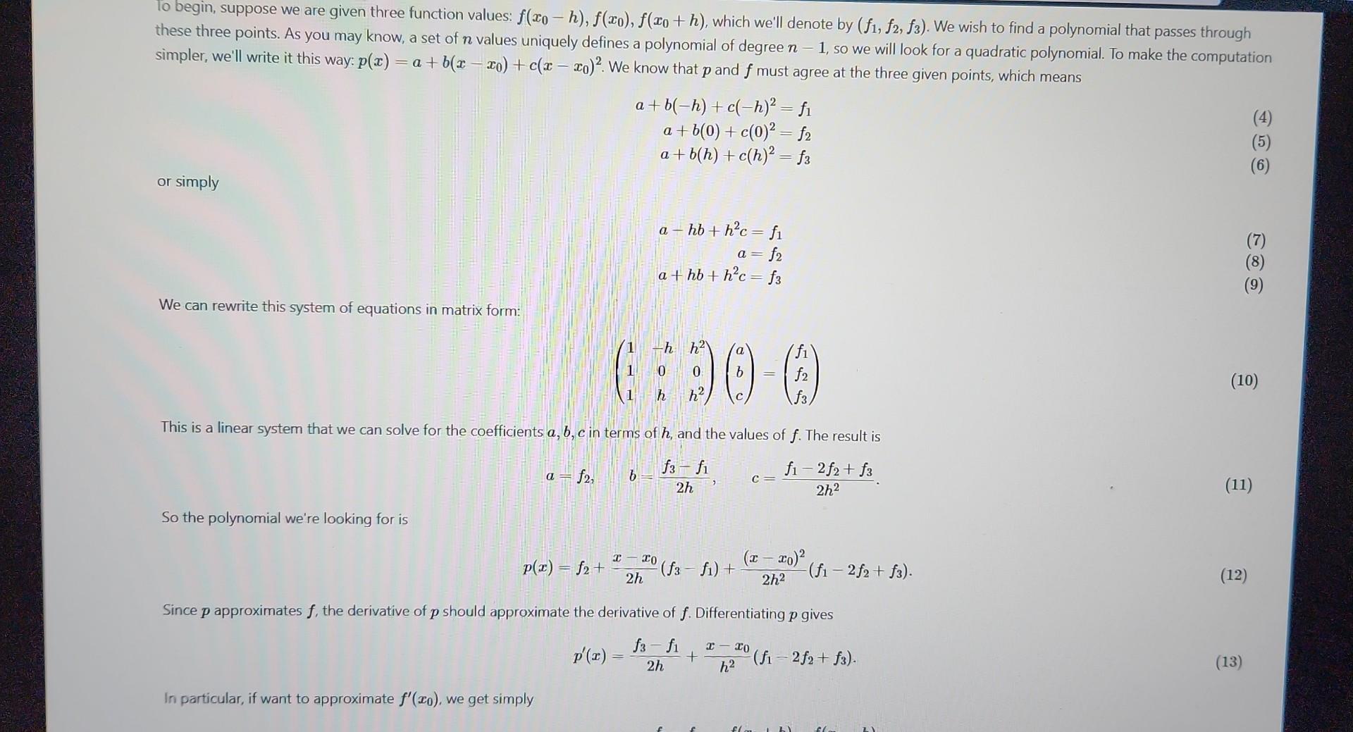 Solved Homework exercise 1: Derive a formula for f′′(x) | Chegg.com