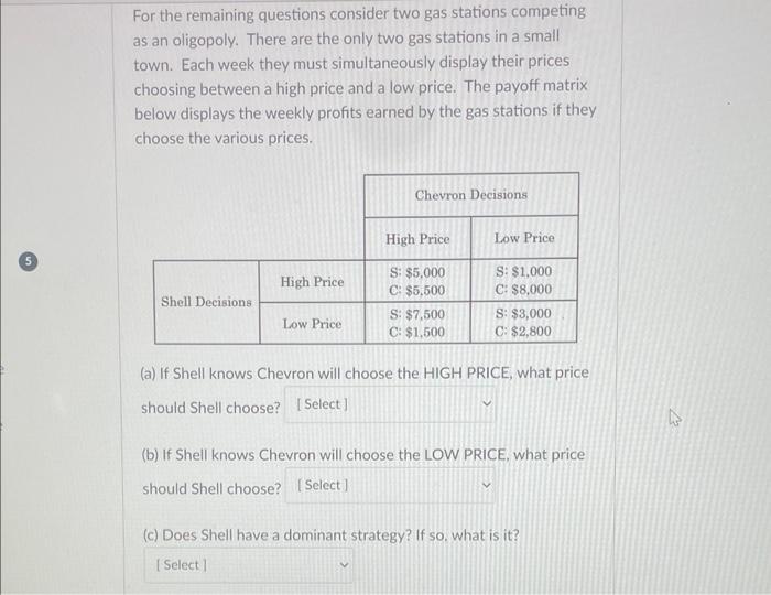 Solved For the remaining questions consider two gas stations | Chegg.com
