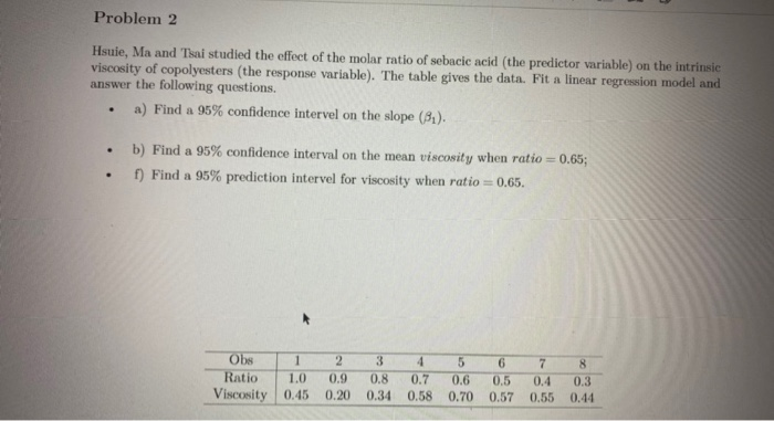 Solved Problem 2 Hsuie, Ma and Tsai studied the effect of | Chegg.com