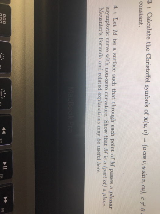 Solved 3 Calculate The Christoffel Symbols Of X U V U