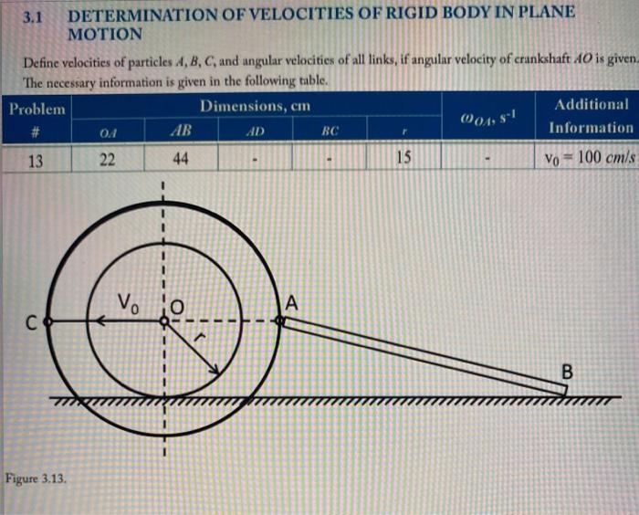 Solved 3.1 DETERMINATION OF VELOCITIES OF RIGID BODY IN | Chegg.com