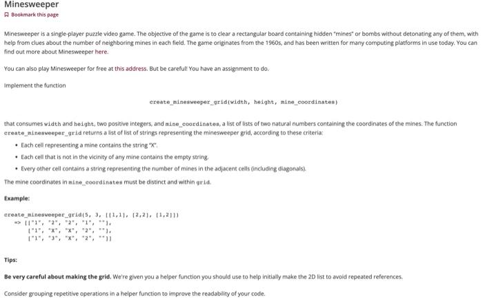 Solved D Eookmark this page find out more about Minesweeper | Chegg.com
