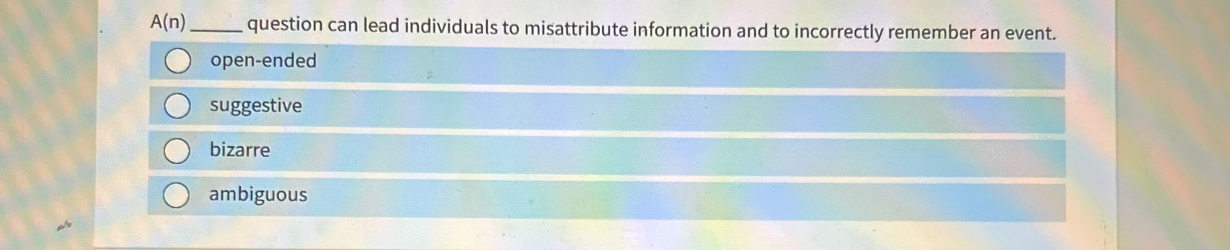 Solved A(n) q, ﻿question can lead individuals to | Chegg.com