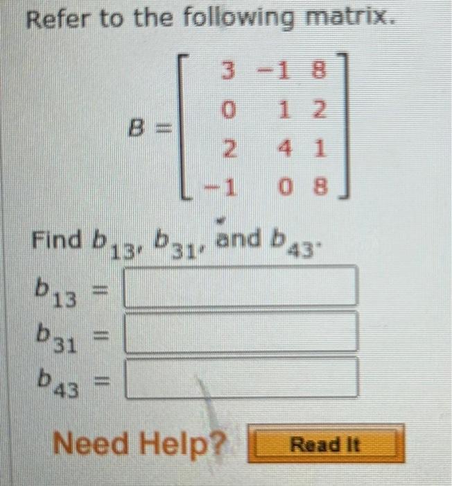 Solved Refer to the following matrices. | Chegg.com
