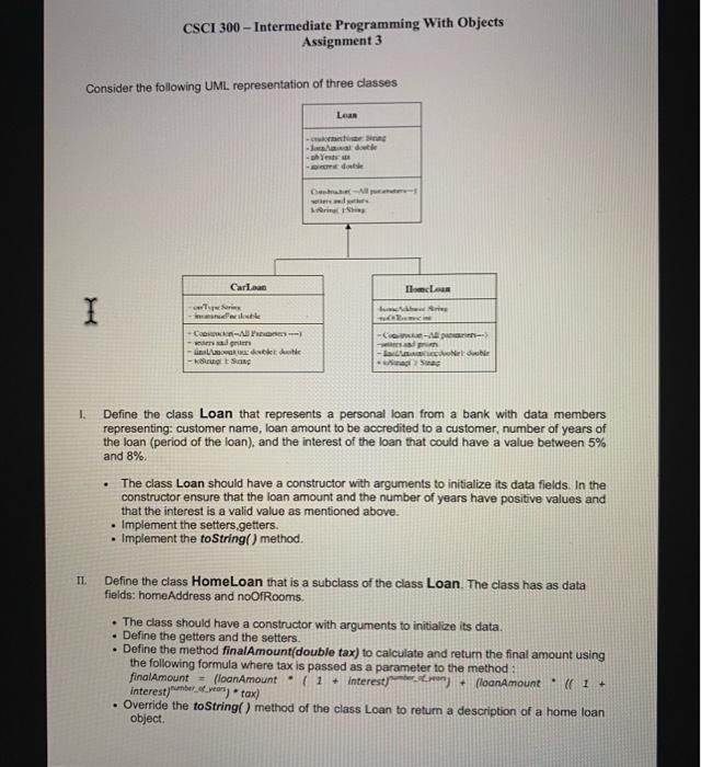 Solved java programnote : the values of the loans should be | Chegg.com