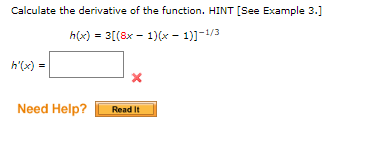 Solved Calculate the derivative of the function. HINT [See | Chegg.com