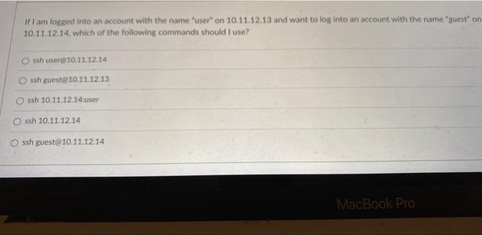 Solved If I am logged into an account with the name "user" | Chegg.com