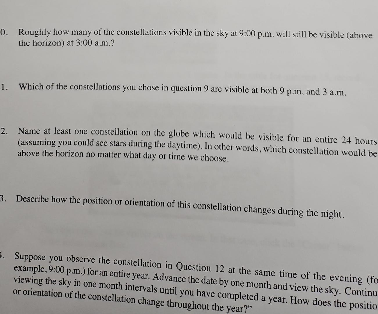 Solved Roughly how many of the constellations visible in the | Chegg.com