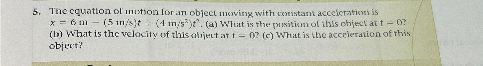 Solved The equation of motion for an object moving with | Chegg.com