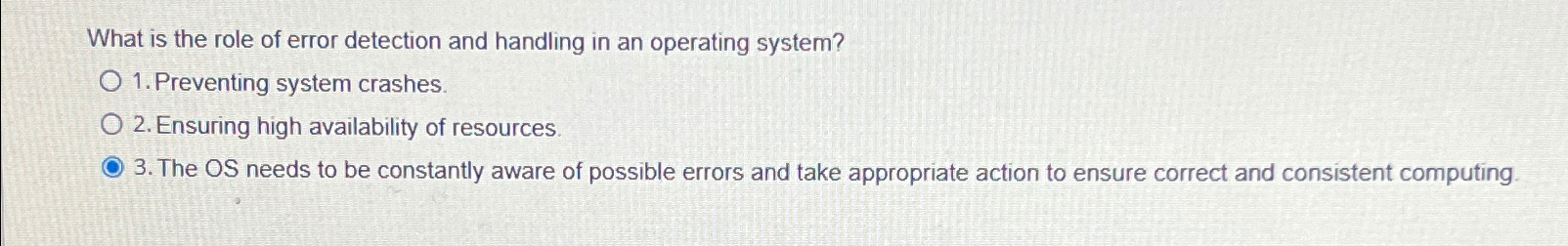 Solved What is the role of error detection and handling in | Chegg.com