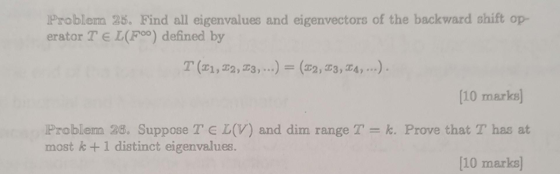 Solved Problem 25. Find all eigenvalues and eigenvectors of | Chegg.com