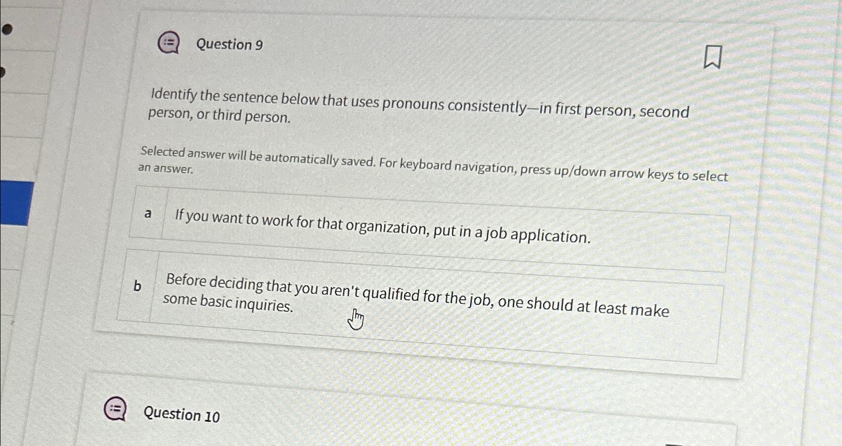 Solved Question 9Identify the sentence below that uses | Chegg.com