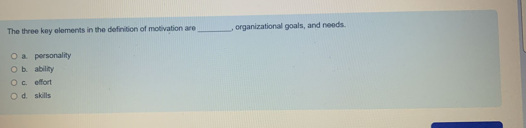 Solved The three key elements in the definition of | Chegg.com