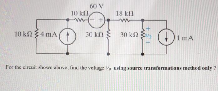 Solved For the circuit shown above, find the voltage v0 | Chegg.com