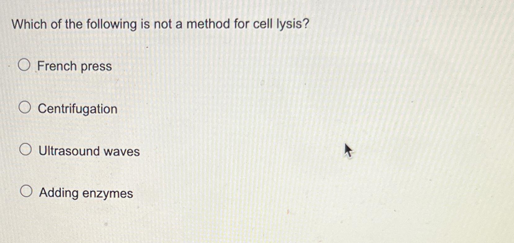 Solved Which of the following is not a method for cell | Chegg.com