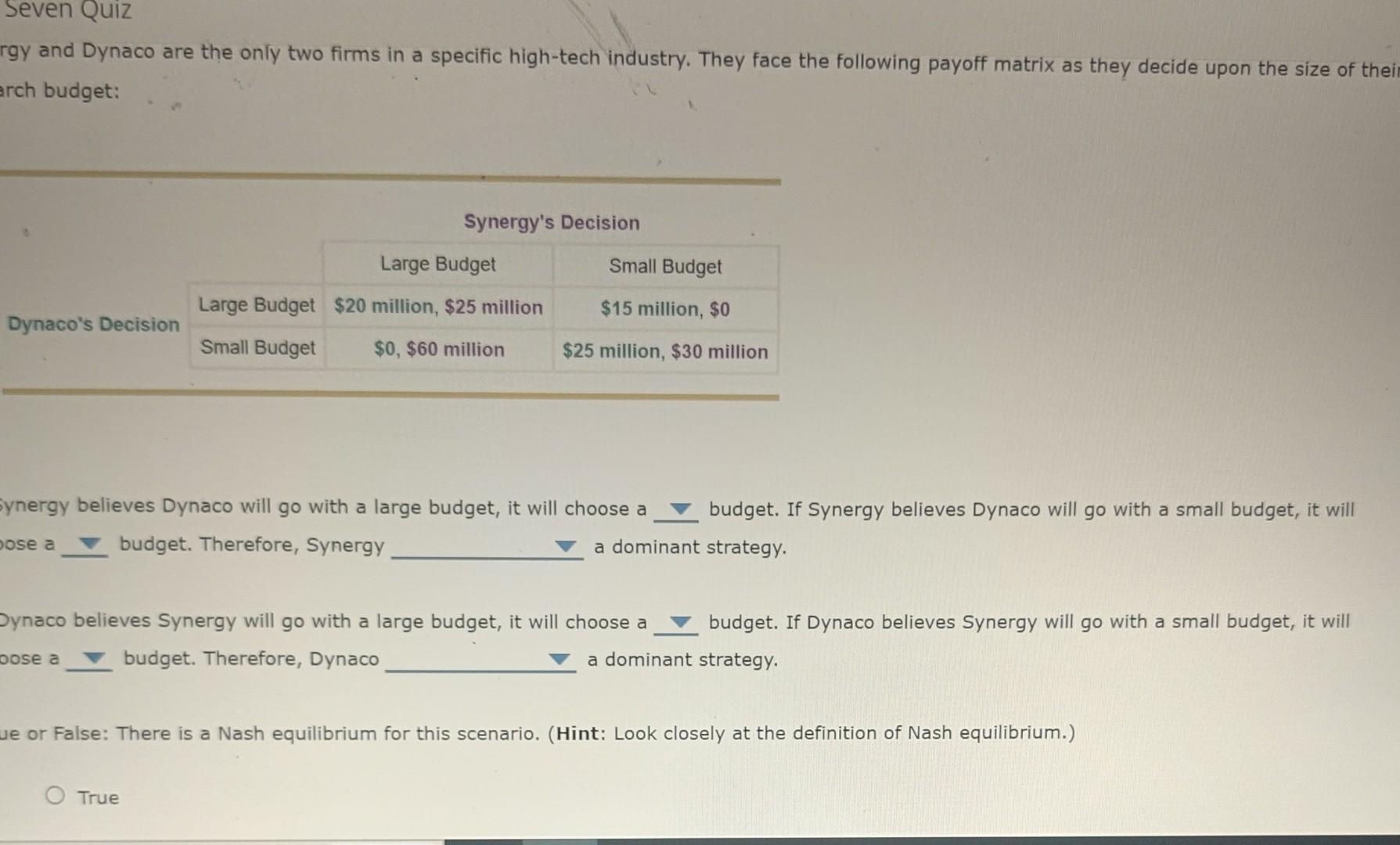 Solved gy and Dynaco are the only two firms in a specific | Chegg.com