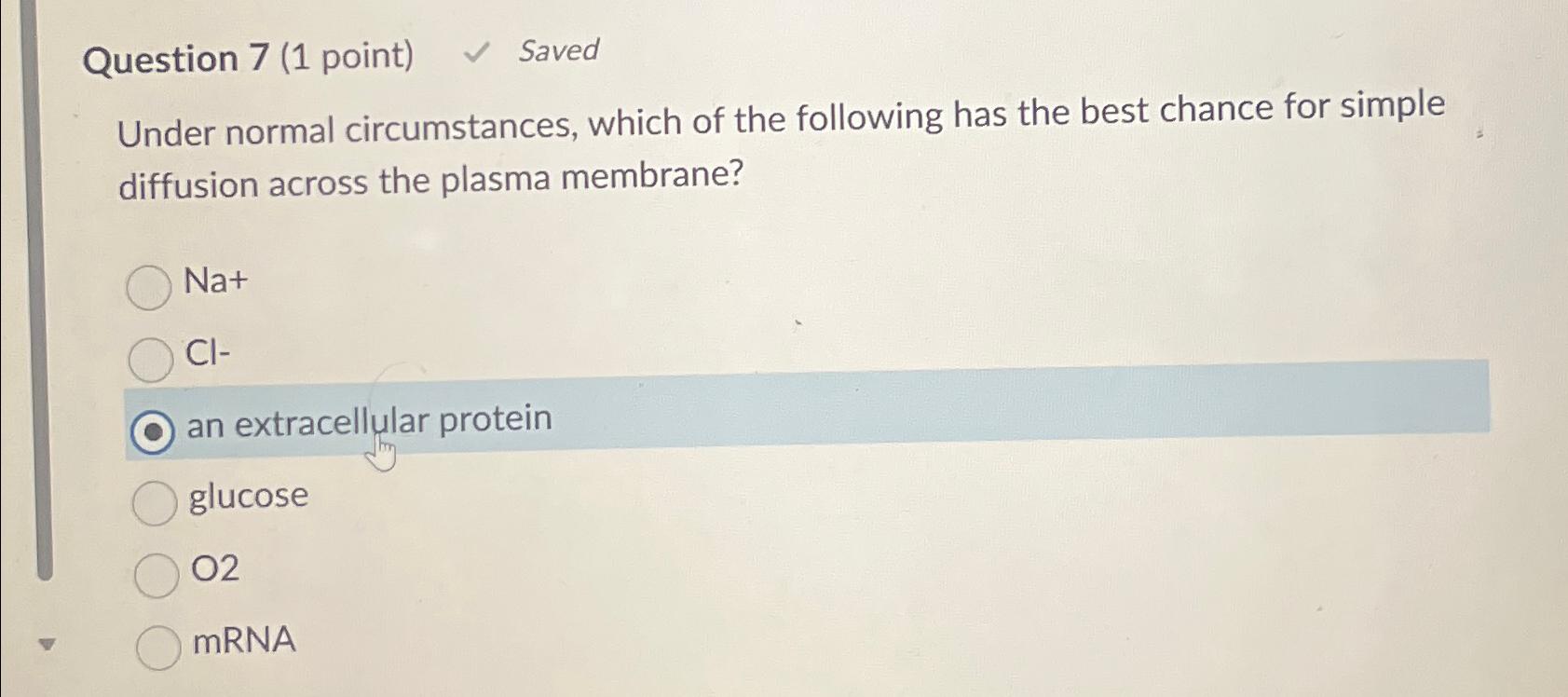 Solved Question 7 (1 ﻿point) ﻿SavedUnder normal | Chegg.com