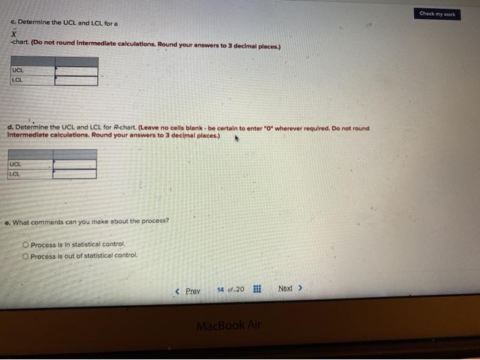 Solved Check my work Problem 10-29 (Algo) The following | Chegg.com