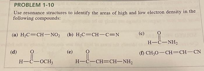 Solved Use resonance structures to identify the areas of | Chegg.com