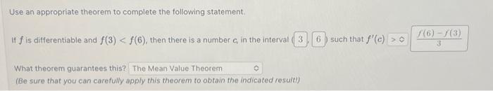 Solved Use an appropriate theorem to complete the following | Chegg.com