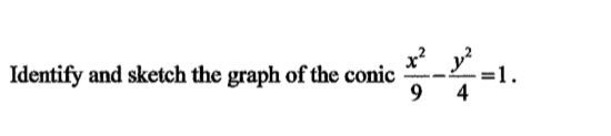 Solved Identify and sketch the graph of the conic **_ =1. | Chegg.com