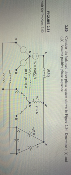 Solved 2.50 Consider the balanced three-phase system shown | Chegg.com