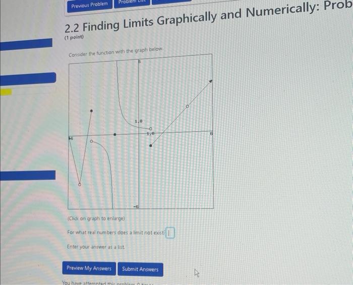 Solved 2.2 Finding Limits Graphically and Numerically: Prob | Chegg.com
