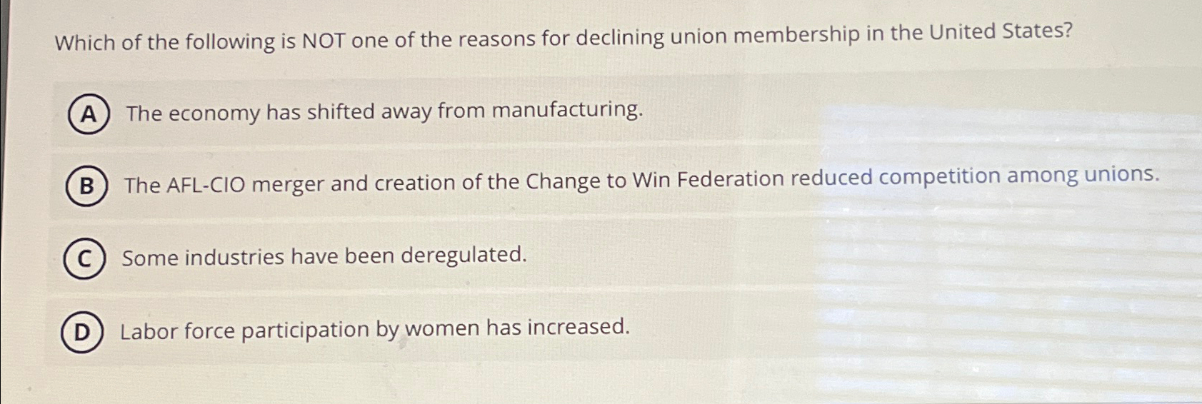 Solved Which of the following is NOT one of the reasons for | Chegg.com