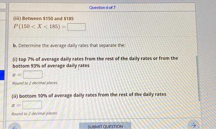 Solved The average daily rate of a hotel in Canada as of | Chegg.com