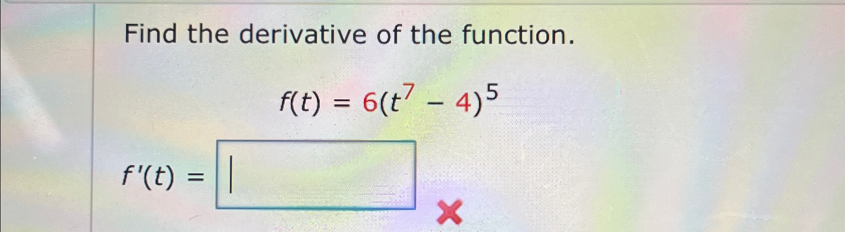 Solved Find the derivative of the | Chegg.com