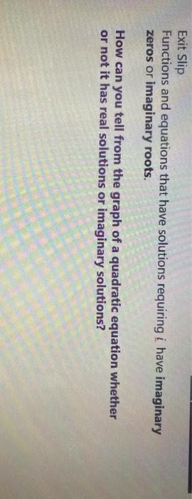 Solved Exit Slip Functions and equations that have solutions | Chegg.com