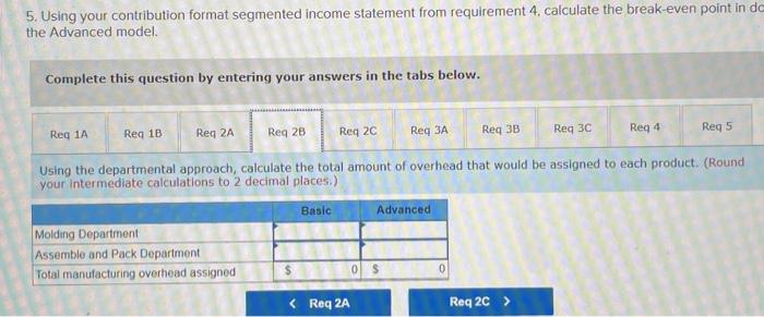 Solved 5. Using your contribution format segmented income | Chegg.com
