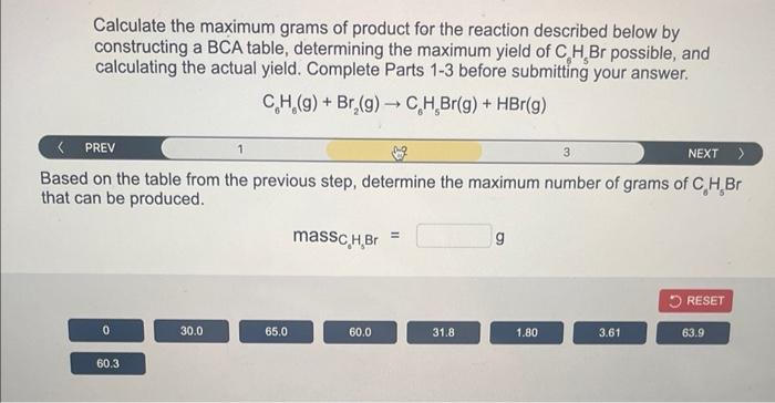 Solved Calculate the maximum grams of product for the | Chegg.com