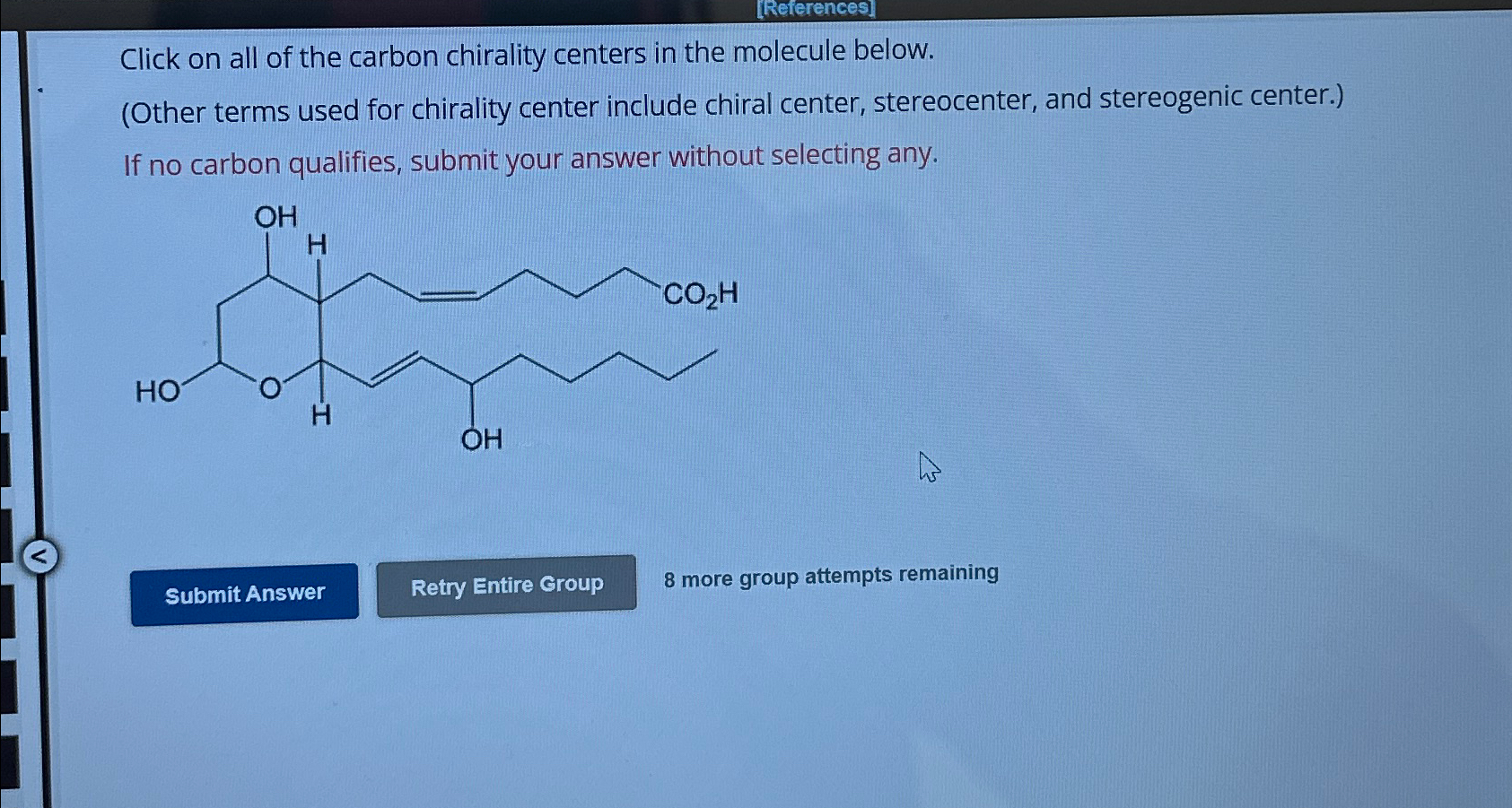 Solved Click on all of the carbon chirality centers in the | Chegg.com