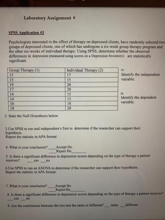 Solved Laboratory Assignment 6 SPSS Application #3 | Chegg.com