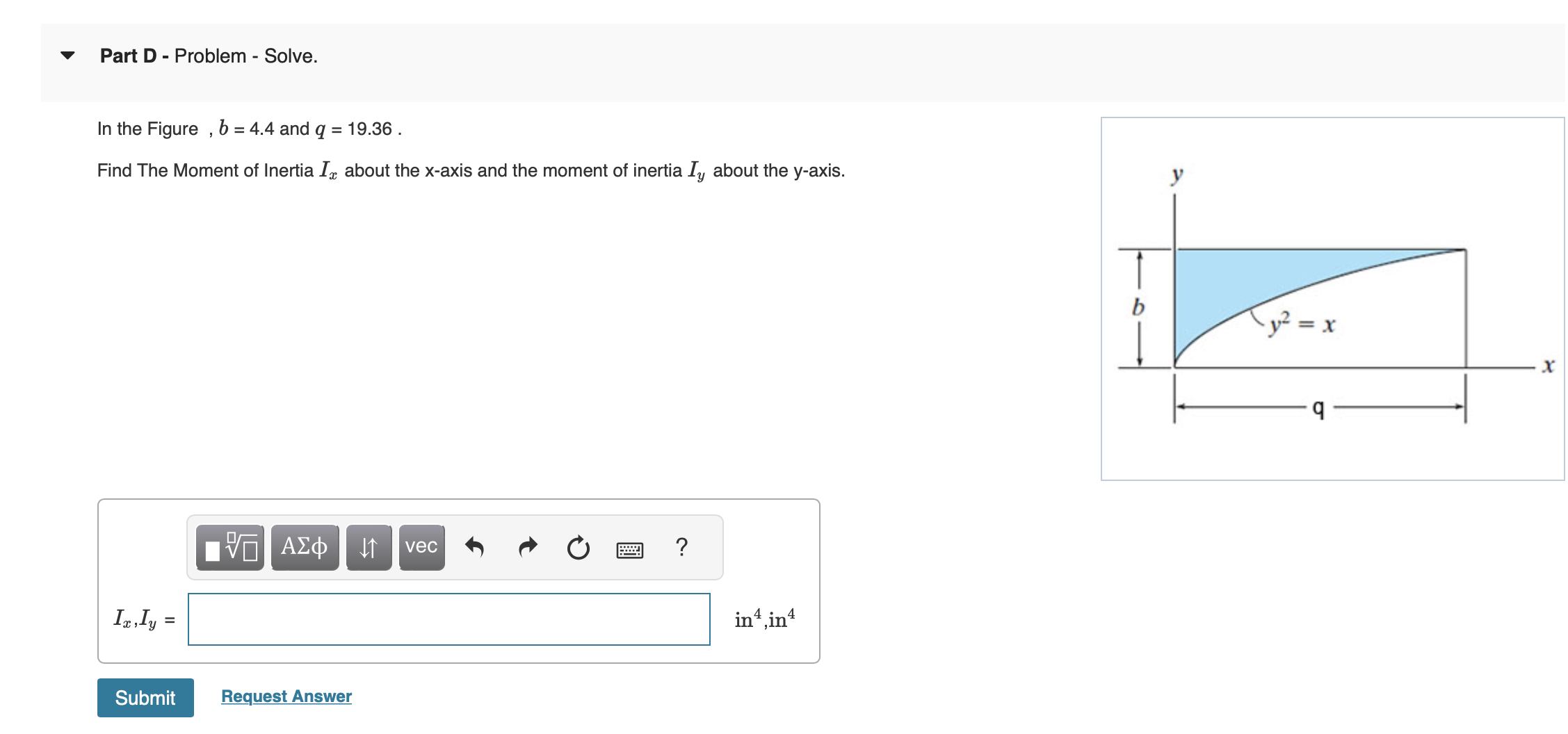 Solved Part D - ﻿Problem - ﻿Solve.In the Figure,b=4.4 ﻿and | Chegg.com
