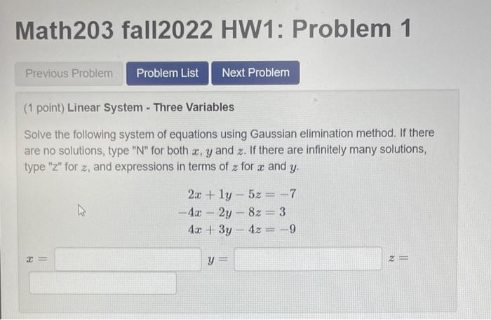 Solved Math203 Fall2022 Hw1 Problem 1 1 Point Linear