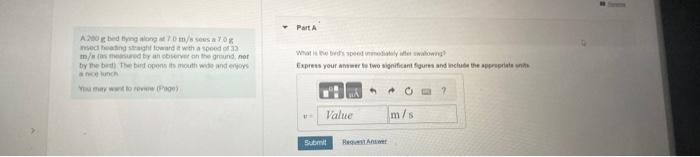 Solved A.nu of bed byag along of 70 m/s sees a 70% Mred | Chegg.com