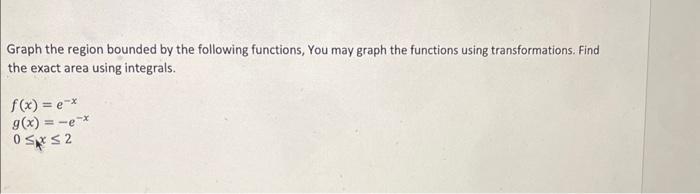 Solved Graph the region bounded by the following functions, | Chegg.com