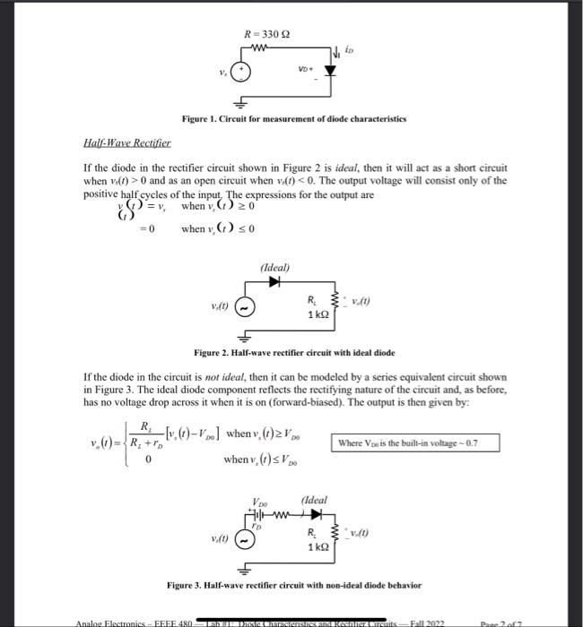 Solved The objectives of this lab are: (1) to extract diode | Chegg.com