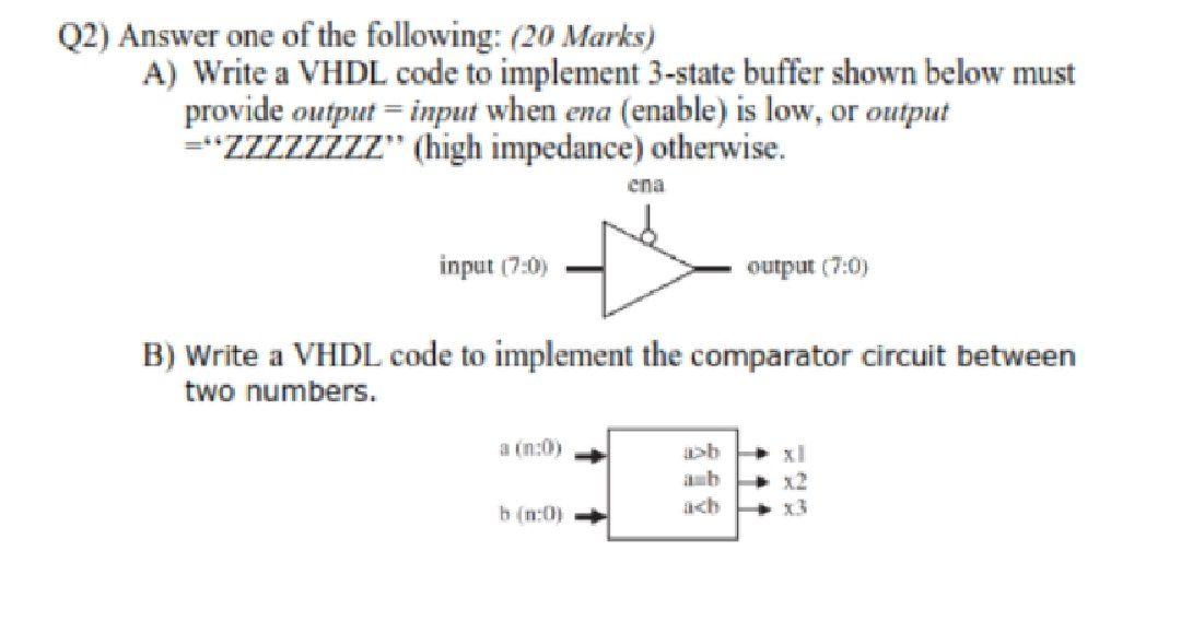 Solved Q2) Answer one of the following: (20 Marks) A) Write | Chegg.com