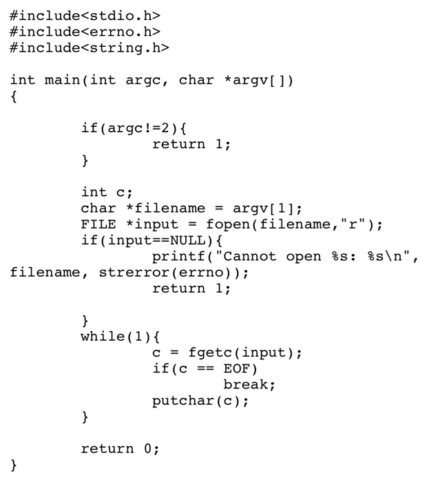 Solved Task 2 (20 points) Modify mycat.c so it work with | Chegg.com