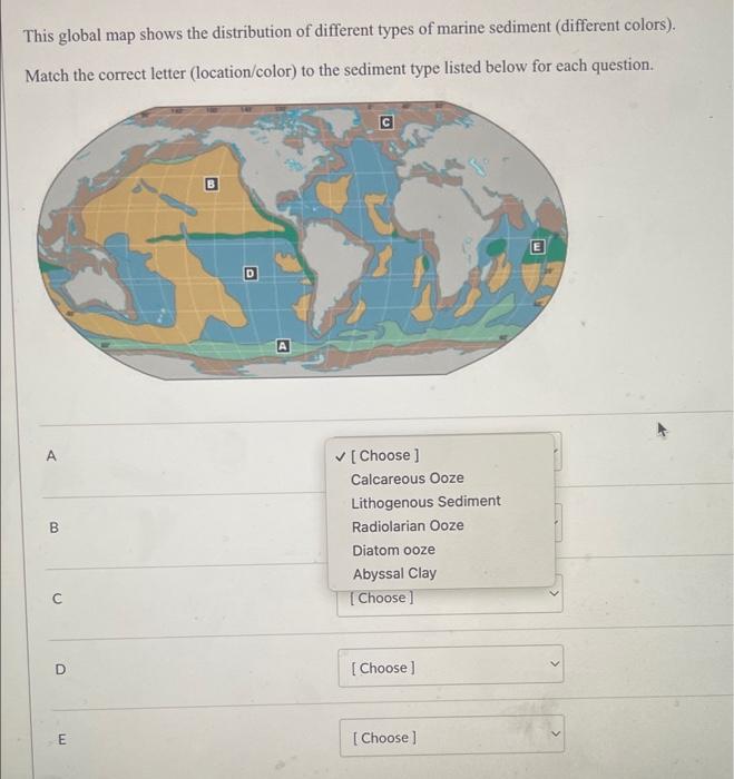 Solved This global map shows the distribution of different | Chegg.com