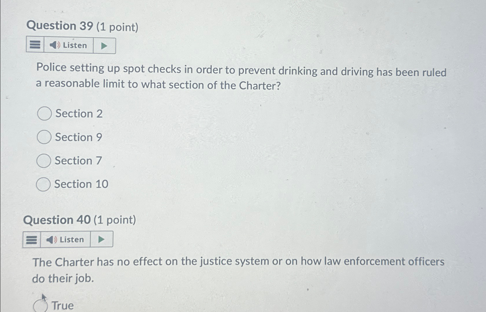 Solved Question 39 (1 ﻿point)ListenPolice setting up spot | Chegg.com