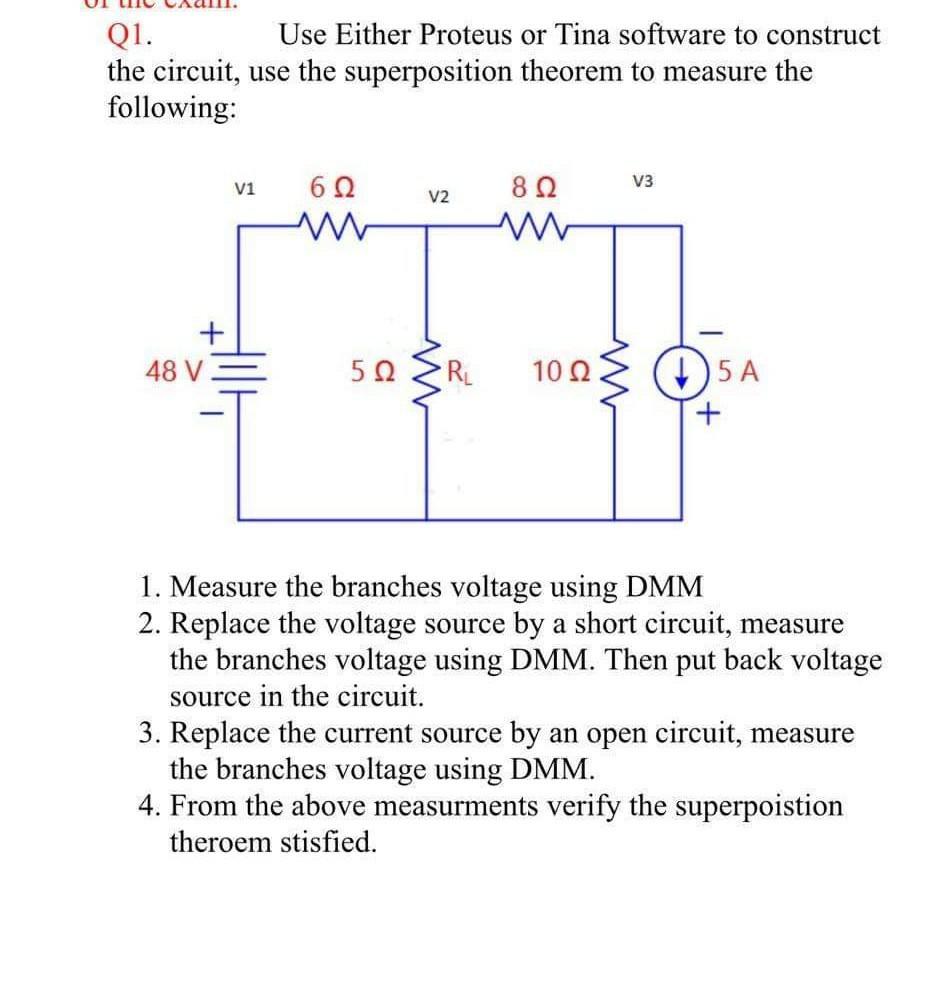 Solved Q1. Use Either Proteus or Tina software to construct | Chegg.com